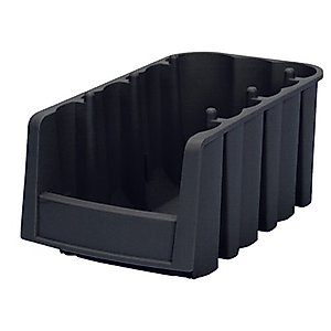 Akro-Mils 30796 Economy Stacking Shelf Plastic Storage Bins, (9-Inch x 6-5/8-Inch x 5-Inch), Black (10-Pack)