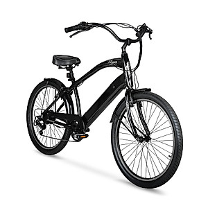 Hyper Bicycles E-Ride 26" Men's 36V Electric Cruiser E-Bike with Pedal-Assist, 250W Motor, Black