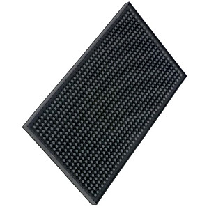 XieNie Bar Mat 6 x 12 Small Black, Coffee Mat for Home Bar, Rubber Bar Service Spill Mat for Cocktail Bartender Kitchen Countertop, PVC Counter Top Cup Mats Glasses Drying Mat, 1PCS