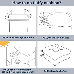 Melody Elephant Patio Wicker Chair Cushions, All Weather Outdoor Tufted Chair Pads Pack of 2, 19 x 19 x 4 Inch U-Shaped Seat Cushions of Garden Furniture Decoration, Hanalei Lagoon