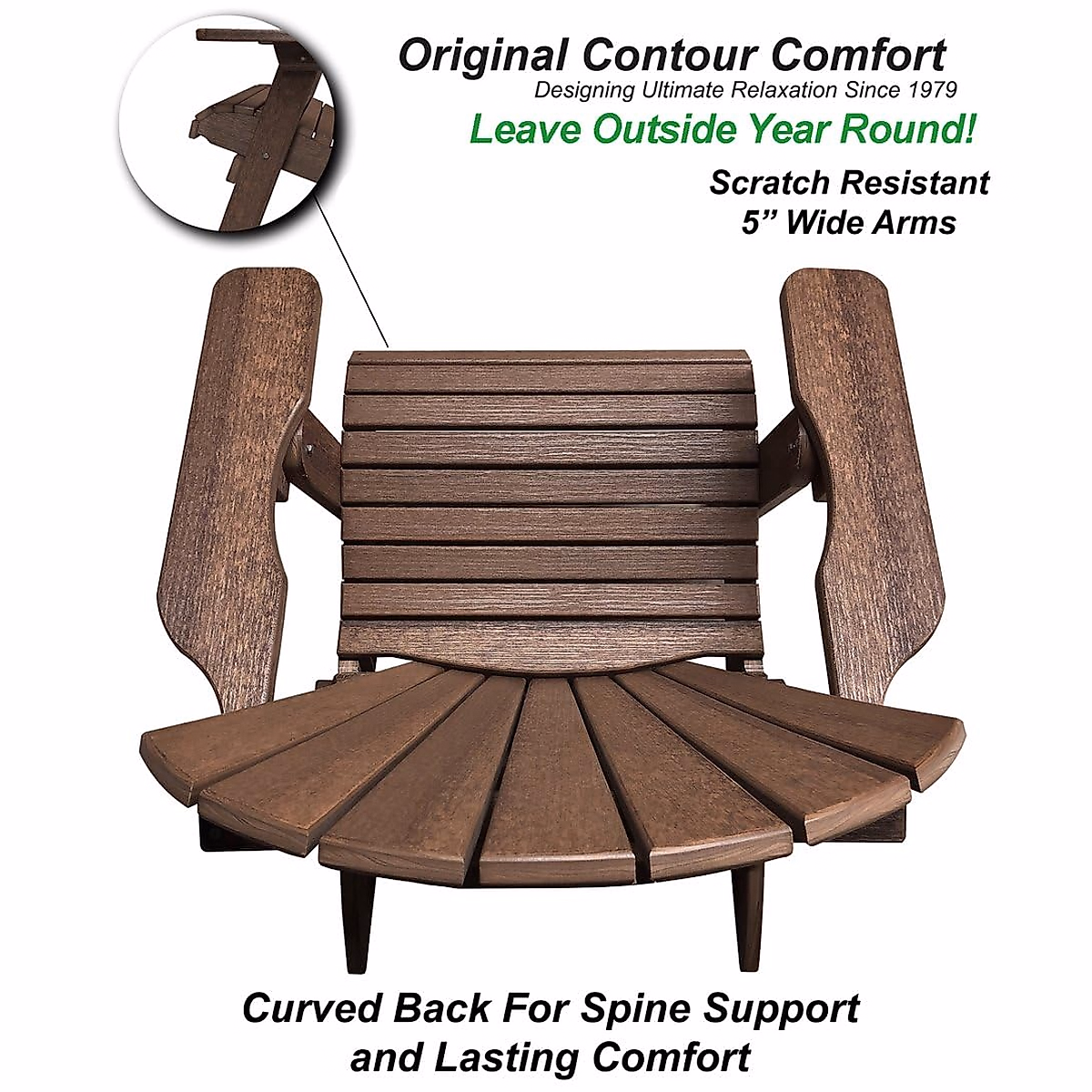 DuraWeather Poly® Classic King Size Folding Adirondack Chair (Antique Mahogany)