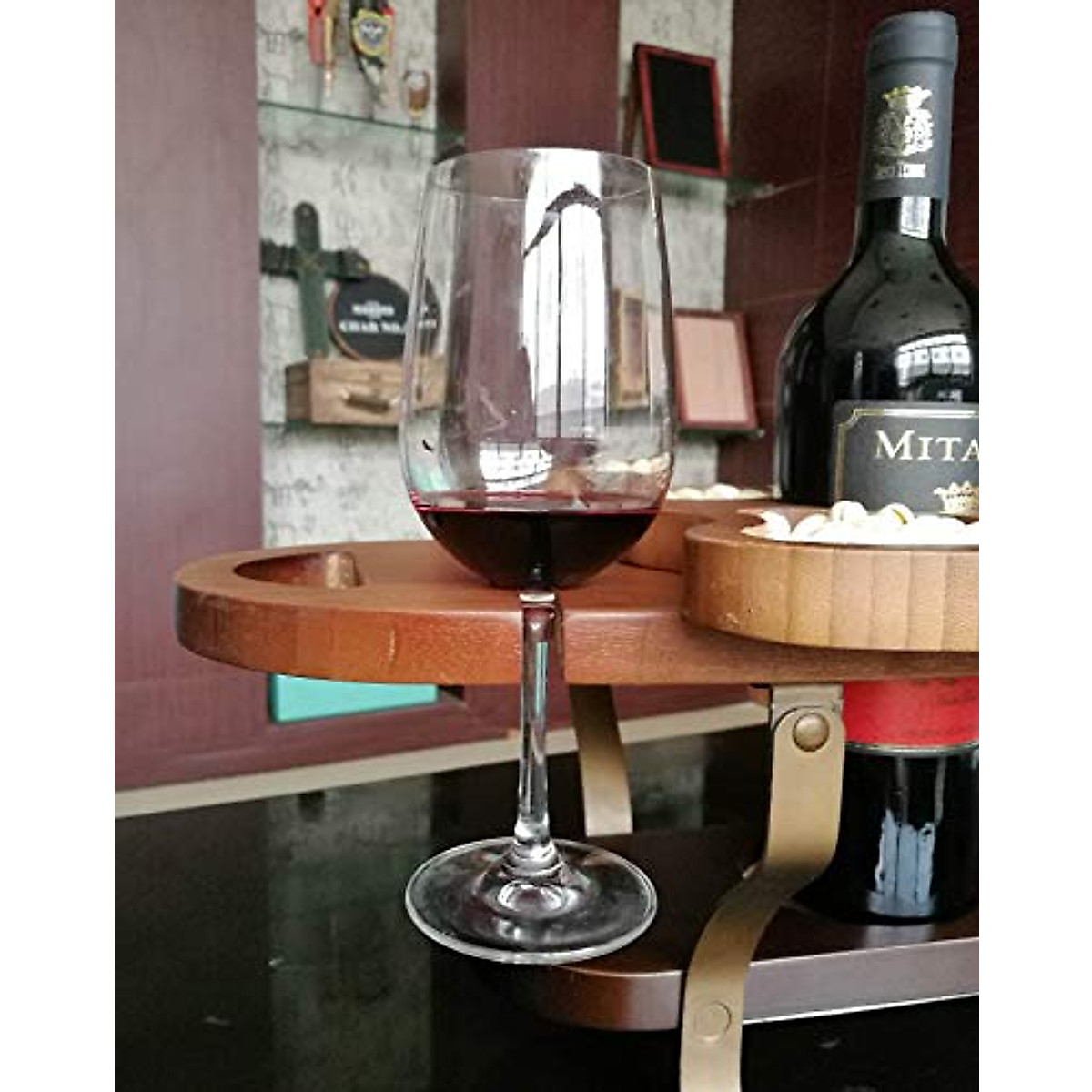 FixtureDisplays® Red Wine Holder 4*Glasses and 2*Bottles Elegant Design Wine Rack,Red Wine Stand 15206
