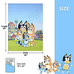 ORGANISET | 50"x 40" | Blanket for kids, Toddler Blankets for Boys and Girls, Kids Blankets Cartoon, Bluey Toddler Bedding, Bluey blanket, Boy Blankets, Throw Blanket Flannel for Bed Couch living Room