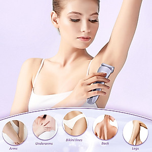 Electric Shaver for Women Legs, Lady Razors Waterproof Wet or Dry for Underarm Arm Bikini Private Area Pubic Hair, Portable Painless Ladies Body Hair Trimmer Remover USB Rechargeable (Purple）