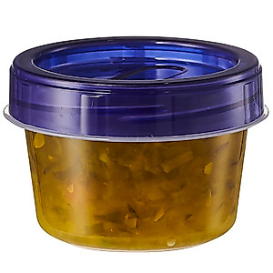 PLASTICPRO 6 Pack Twist Cap Food Storage Containers with Blue Screw on Lid- 4 oz Reusable Meal Prep Containers - Small Freezer Containers Microwave Safe Blue Plastic Food Storage