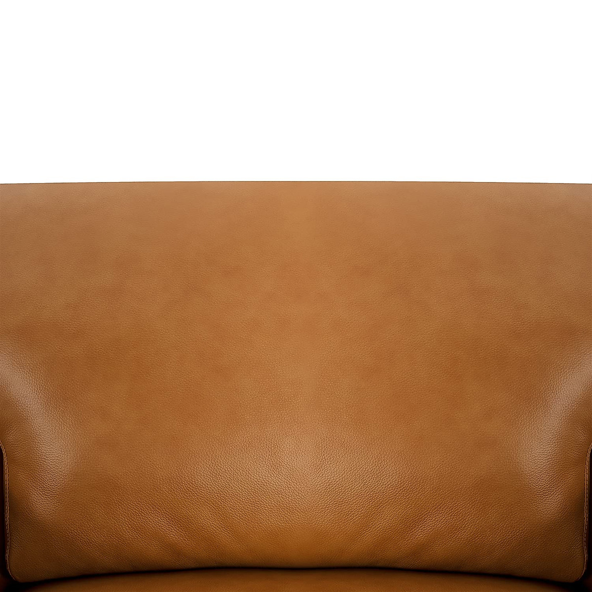 Naomi Home Genuine Leather Sofa - Luxurious Comfort, Goose Feather Cushion Filling, Square Arm Design, Sturdy Block Legs, Elegant Tan - Ideal for Living Room, Office, or Bedroom