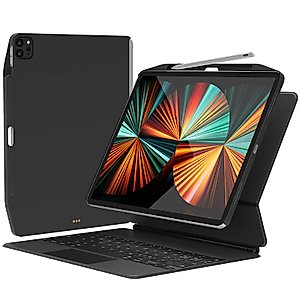 SWITCHEASY CoverBuddy Lite for iPad Pro 12.9" Case Compatible with Magic Keyboard & Smart Keyboard Folio (Keyboard Not Included) | with Pencil Holder | ONLY for 2021-2022 iPad Pro 12.9" (Black)