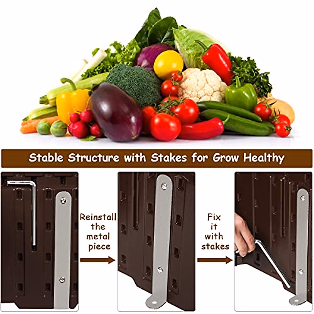 Giantex Raised Garden Bed, Planter for Flower Vegetables, Outdoor Plant Box Patio Backyard, Easy Assembly (48.5''Lx48.5''Wx12''H, Brown)