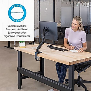 Fellowes 8043301 Platinum Series Adjustable Computer Monitor Stand for Desk with Single Monitor Arm, 32 Inch Monitor Capacity