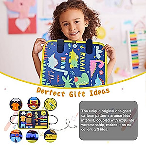 VARANO Busy Board Montessori Toy for 1 2 3 4 Year Old - Educational Toddler Activity Sensory Board for Fine Motor Skills - Travel Toy for Airplane Car, Gift for Toddlers Boys Girls