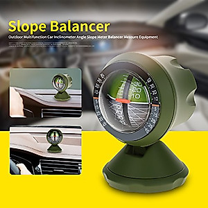 Car Compass,Outdoor Multifunction Car Inclinometer Angle Slope Meter Balancer Compass Camp Measure Equipment Slope Meter Analog Tilt Meter