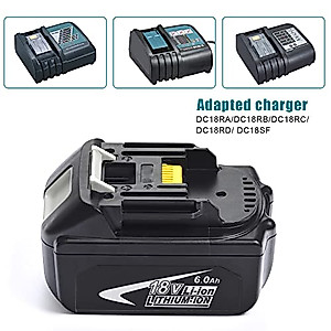 Simple Plus+ 2Packs Replacement Battery for Makita 18V 6.0Ah LXT Lithium-ion Battery for Makita Compatible with Makita 18V BL1860 BL1850B BL1840B BL1830B BL1815B LXT-400 LXT Cordless Power Tools