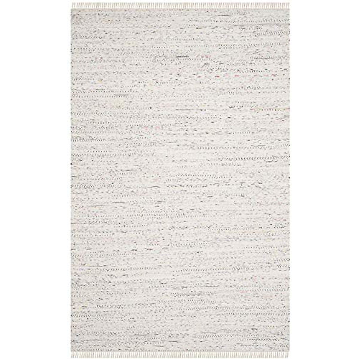 SAFAVIEH Rag Rug Collection Area Rug - 6' x 9', Ivory & Multi, Handmade Boho Stripe Cotton, Ideal for High Traffic Areas in Living Room, Bedroom (RAR121G)