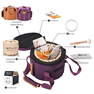 TOPFUND Morganite Fusion C Note Crystal Singing Bowl Root Chakra 10 Inch with Heavy Duty Carrying Case and Suede Mallet