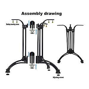 GZDEMYYXGS Table Base 28",with Retro Aluminum Black Legs,is Suitable for Restaurants,Coffee Shops,Bars,Leisure Rooms and Families. (Black)