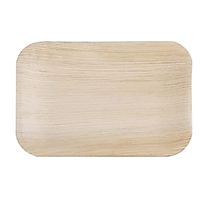 Dicunoy 35 Pack Disposable Charcuterie Boards, Mini Appetizer Serving Platters, Reusable Food Trays Palm Leaf Plates for Party, Rectangle Cocktail Dishes for Weddings, Dessert, BBQ, Sushi, 9.5" x 6"