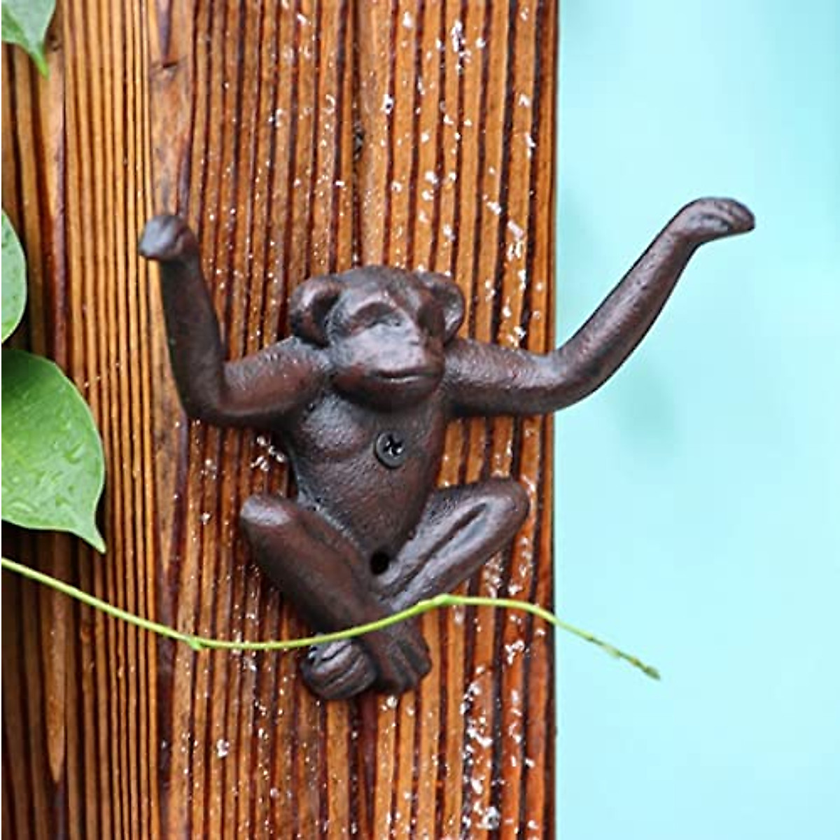 lanyinxianzi Rustic Cast Iron Monkey Hook Wall Hanger Decor Wall Key Holder Towel Holder