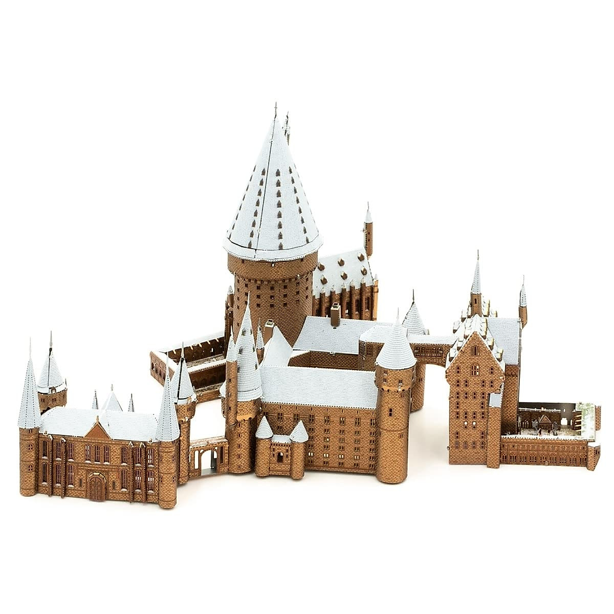 Fascinations Metal Earth Premium Series Harry Potter Hogwarts Castle in Snow 3D Metal Model Kit Bundle with Tweezers