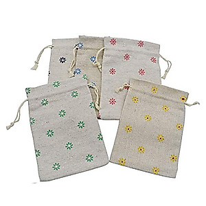 20Pack 5.5" x 3.7" Burlap Bags with Jute Drawstring 5 Color Gift Bags Jewelry Pouch for Valentine's Day, Wedding Party and DIY Craft Packing