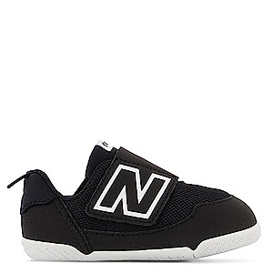 New Balance Kid's New-b V1 Hook and Loop Sneaker, Black/White, 9 Wide Toddler