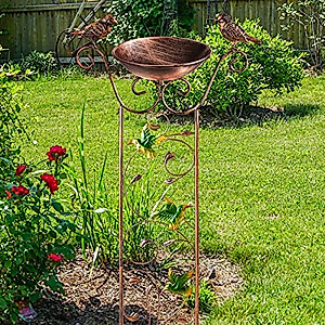 AWENDIETOU Bird Bath with Garden Trellis for Climbing Plants Outdoor 2 in 1 Bird Baths Bowl,Bird Bath for Outdoors Birdfeeder with Metal Antique Iron Easy to Install Detachable B