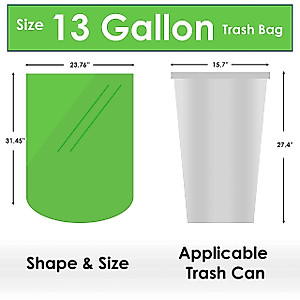 Cacus 100% Compostable Trash Bags, 13 Gallon/49.2L, 80 Count, Heavy Duty 0.90 Mils Thickness, Tall Kitchen Trash Bags, Food Waste Bags, US BPI ASTM D6400 and Europe OK Compost Home Certified