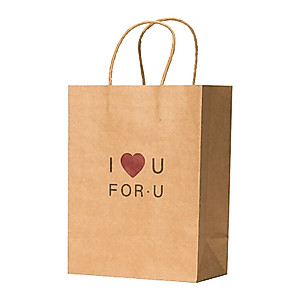 RACETOP 50 PCS Custom Paper Bags, Personalize Printed Kraft Paper Bags for Small Business, 8x4.5x10.8 Inch, Personalized Gift Bags with Logo, Shopping Paper bag with Handle, Goodie Bags