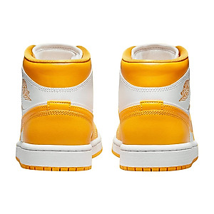 Jordan Womens WMNS Jordan 1 Mid BQ6472 117 White/University Gold - Size 11.5W