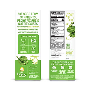 Happy Baby Organics Teether, Pea & Spinach, 12 Count (Pack of 6)