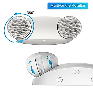 SPECTSUN 8 Pack LED Exit Emergency Light Combo with Battery Backup-US Standard Commercial Corded Emergency Exit Sign Lights for Home Power Failure,UL 924 Certified,Elm2 Emergency Lighting Exit Signs