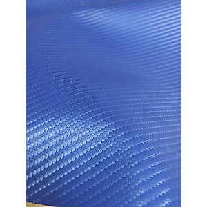 Carbon Fiber Marine Vinyl Fabric - 10 Colors - Sold by The Yard Waterproof PVC Upholstery Commercial Outdoor (Royal)