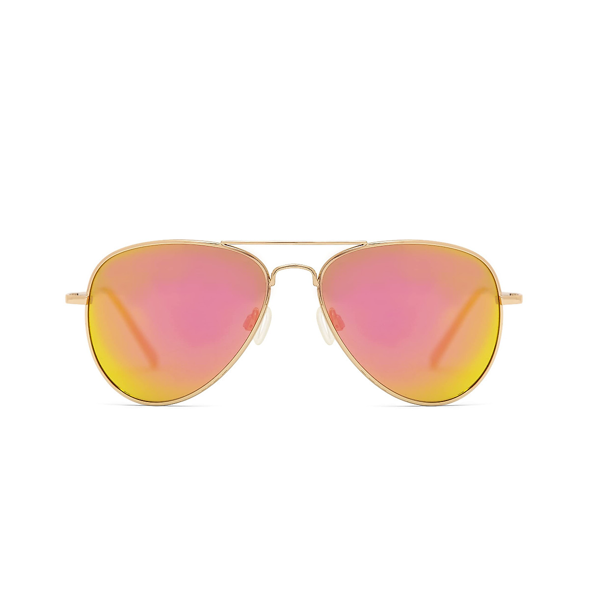 EVEE Polarized Aviator Sunglasses Classic Military Sunglasses (Scout) (Gold/Pink Lens, 59)