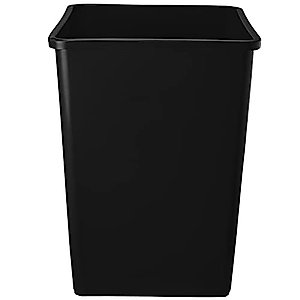 PRO&Family 140 Qt. / 35 Gallon / 132 Liters Black Square Trash Can. Kitchen Garbage Can Office Trash Can Recycle Bin Waste Basket Touchless
