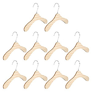 Wire Coat Hangers Gold Hangers 10Pcs Pet Clothes Hangers Wooden Dog Apparel Hangers Doll Clothes Hangers 22CM for Dog Cat Small Animals Clothing Wire Hangers Playhouse Accessories