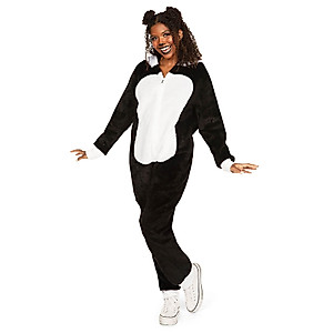 Tipsy Elves' Women's Panda Costume - Cute Black and White Bear Halloween Jumpsuit Size Small