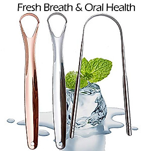 Tongue Scraper, Tongue Cleaner, Tounge Scraper Cleaner,Tongue scrapers for adults with Carrying case, Fresh Breath Tongue Scrapers Medical Grade Metal (3 pack)