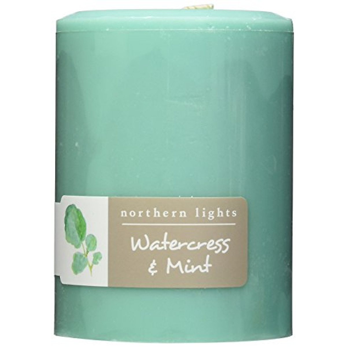 Northern Lights Candles Watercress & Mint Fragrance Palette Pillar Candle, 3 x 4