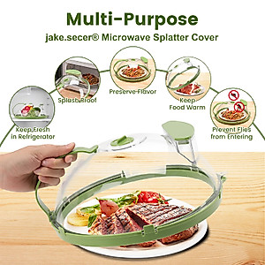 Microwave Splatter Cover With Steam Vent 10 In - Clear Microwave Cover With Water Steamer, Microwave Cover For Food Bpa-Free, Microwave Food Cover With Vents And Water Storage Box