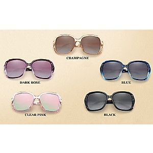 OCERAVE Oversized Polarized Square Sunglasses for Women Men Fashion Sparkling Frame Shades HJ025