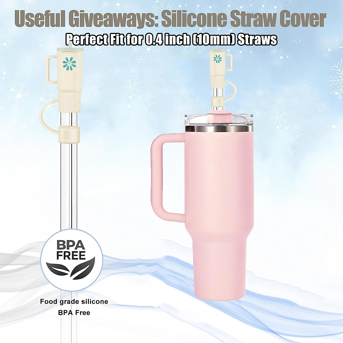 Snack Bowl with Lid for Stanley 30 oz Tumbler with Handle, Silicone Snack Tray Snack Ring for Stanley Cup Accessories, Suitable for Car Cup Holder or Outdoor, Cream