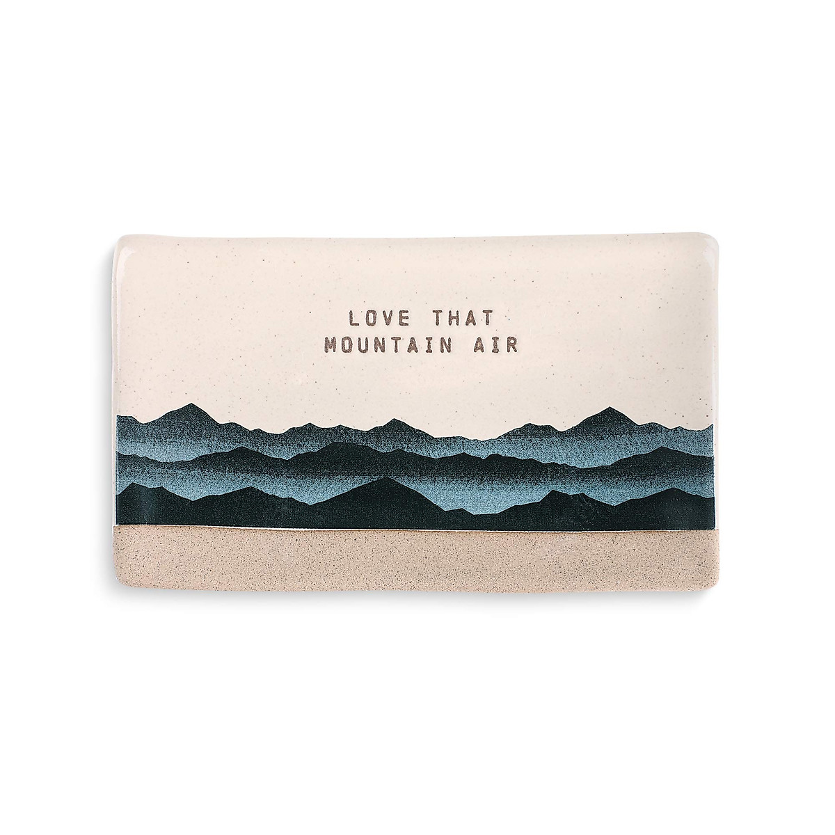 Demdaco Love That Mountain Air Sky Blue 6 x 3.5 Stoneware Everyday Kitchen Rectangle Spoon Rest