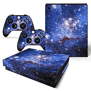 Mcbazel Pattern Series Vinyl Decal Protective Skin Cover Sticker for Xbox One X Console & Controller (NOT Xbox One/Xbox One Elite/Xbox One S) - Galaxy V2
