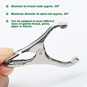 40 PCS Garden Clips, Boyistar Grip Strong Heavy Duty Greenhouse Clamps Clips Made of Stainless Steel for Plant Cover or Shade Cloth on Garden Hoops or Greenhouse Frame