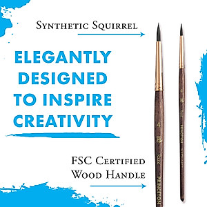 Princeton Artist Brush Neptune, Brushes for Watercolor Series 4750, Round Synthetic Squirrel, Size 4