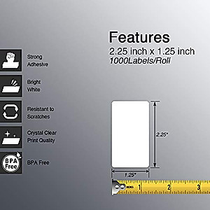 BETCKEY - 2.25" x 1.25" (57 mm x 32 mm) UPC Barcode & Multipurpose Labels Compatible with Zebra & Rollo Label Printer,Premium Adhesive & Perforated [16 Rolls, 16000 Labels]