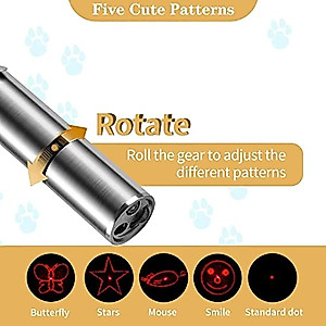 Cyahvtl Laser Pointer, Cat Toys for Indoor Cats, Kitten Dog Laser Pen Toy, Red Dot LED Light Pointer Interactive Toys for Indoor Cats Dogs, USB Charging, 5 Switchable Patterns