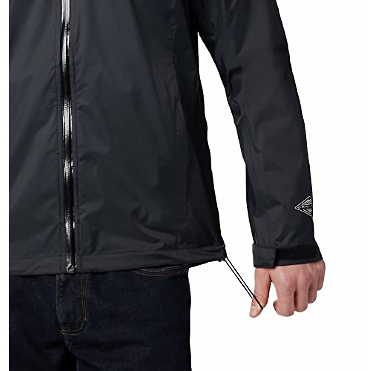 Columbia Men's Evapouration Rain Jacket, Waterproof and Breathable-, Black, Medium