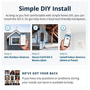 CEL-FI GO X G32 | Cell Phone Booster for Home | 4G, 5G, AT&T, Verizon & T-Mobile | Up to 15,000 Sq Ft Coverage | 100 dB Cell Phone Signal Booster | FCC Approved | 1 Antenna Kit