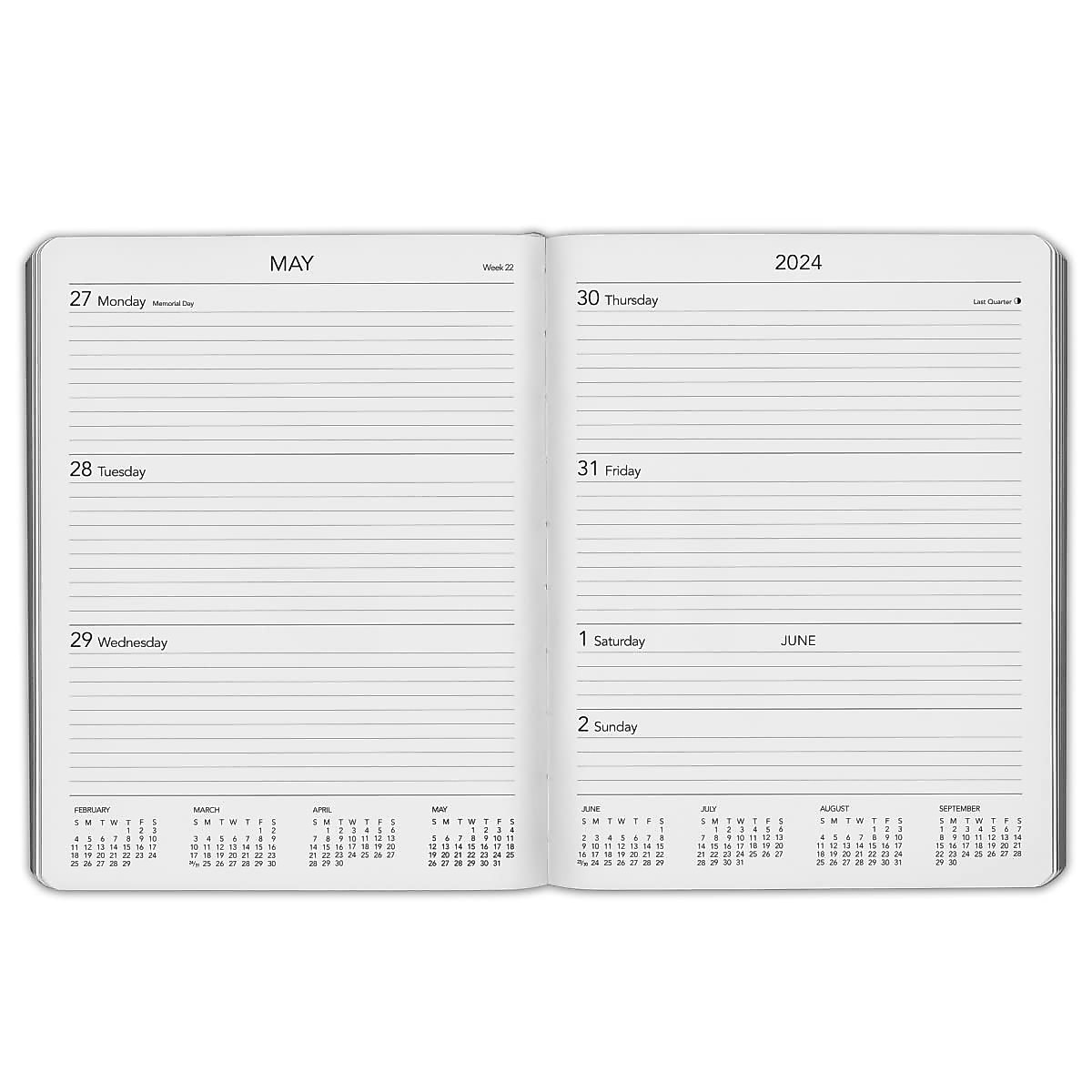 Harbor Large Weekly Planner 2024 - Leida Navy - 9.75x7.5"