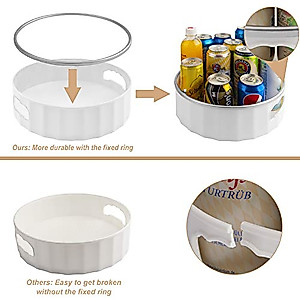 Lazy Susan 2 Pack, Upgraded 360° Turntable Storage Containers Organizer Non-Slip Spice Rack Organizer for Kitchen Cabinet Bathroom Pantry Fridge Cupboard - 12'' and 9''